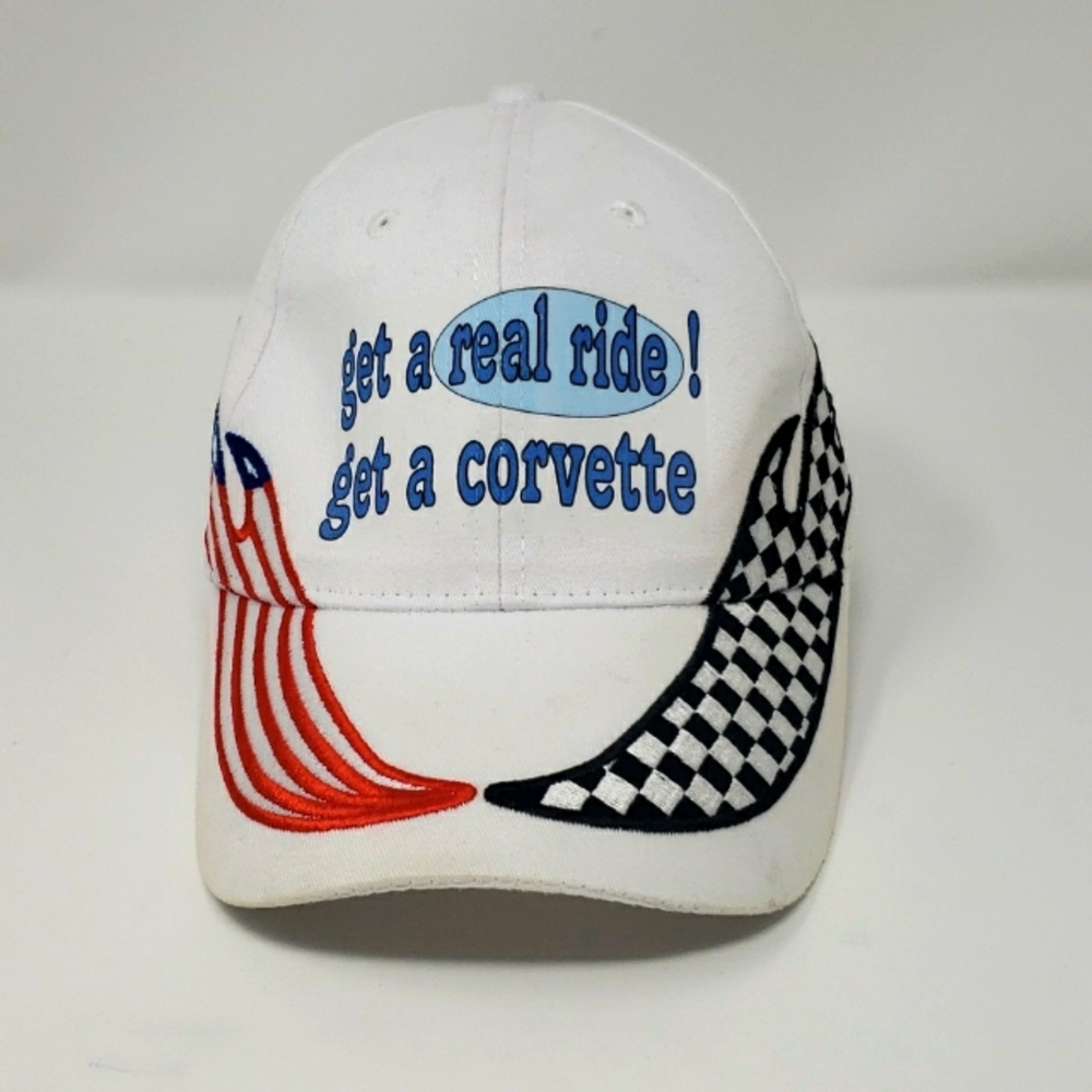 Vintage Racing Checkered Flag Corvette Snapback Cap - Gem